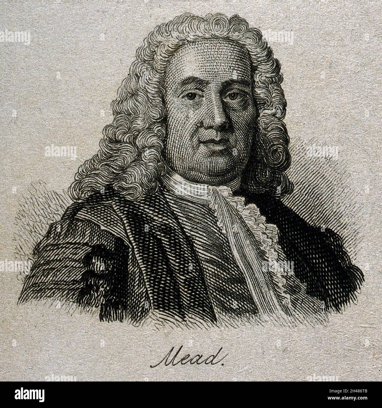 Richard Mead. Line engraving Stock Photo - Alamy