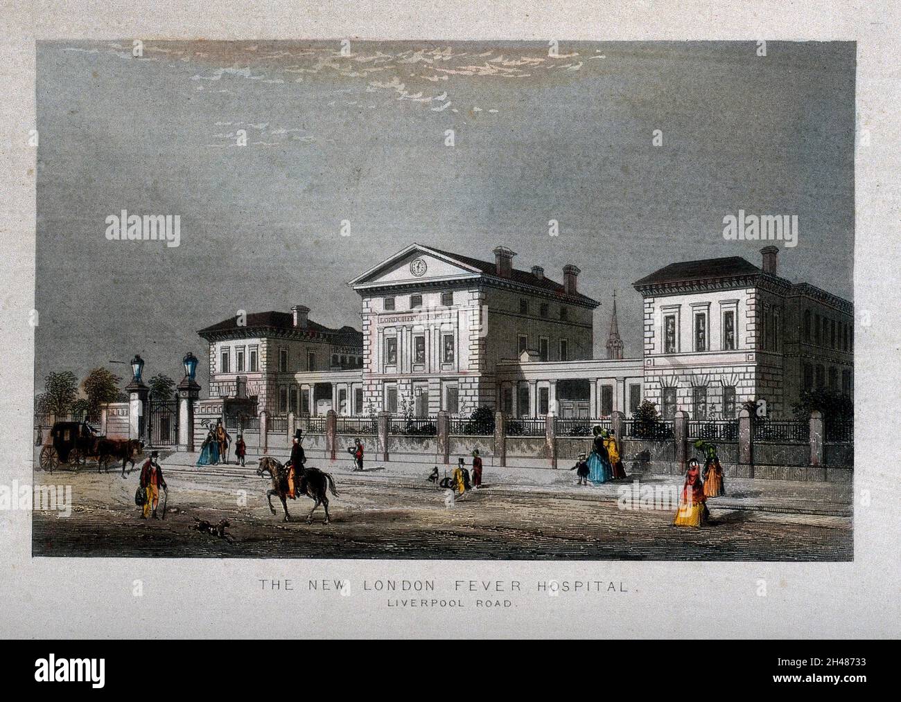 London Fever Hospital, Liverpool Road, Islington: viewed from the south ...