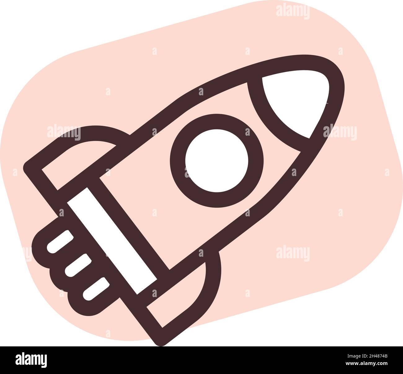 Kids toy rocket ship, illustration, vector, on a white background Stock ...