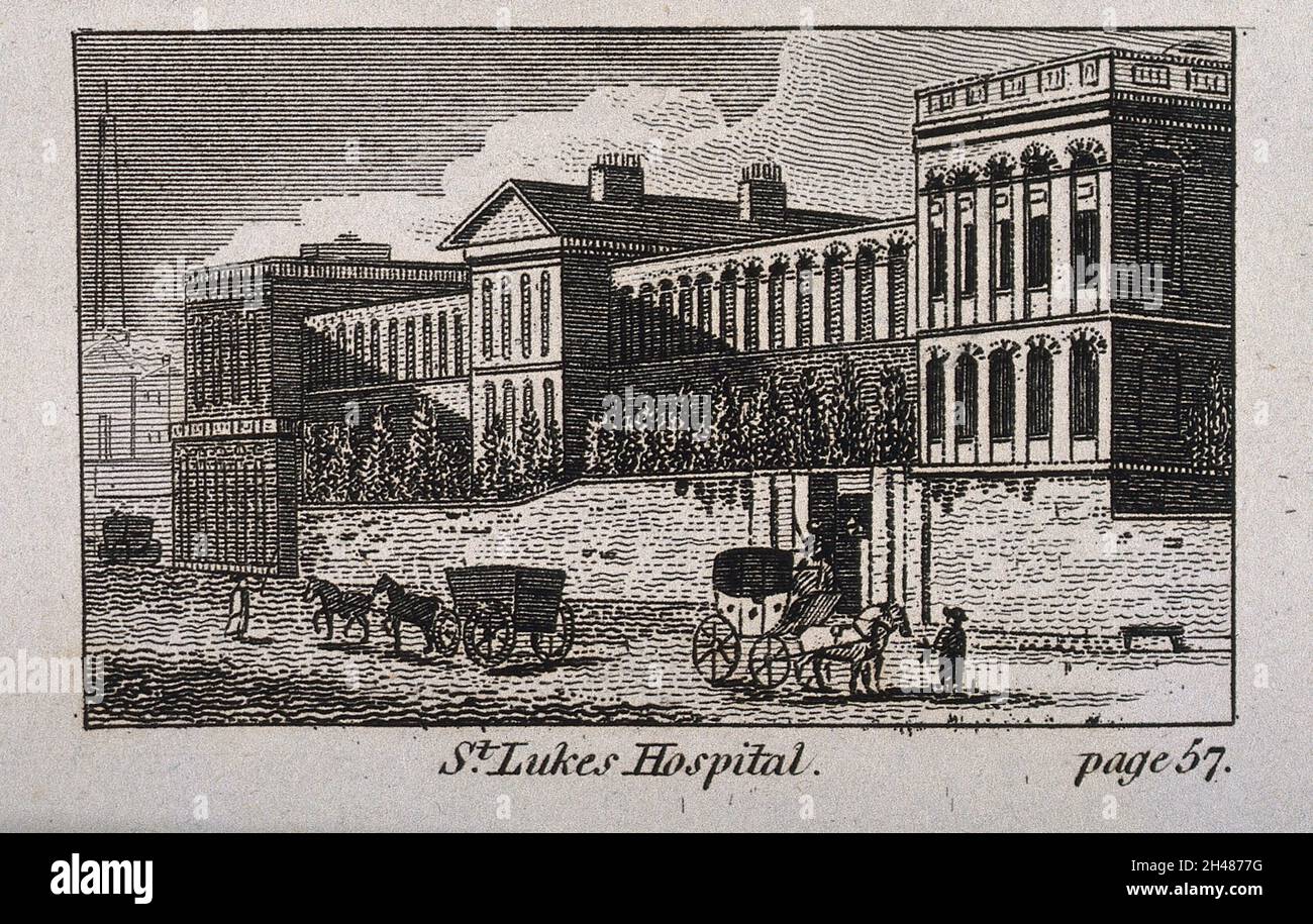 St Luke's Hospital, Cripplegate, London: the facade from the east ...