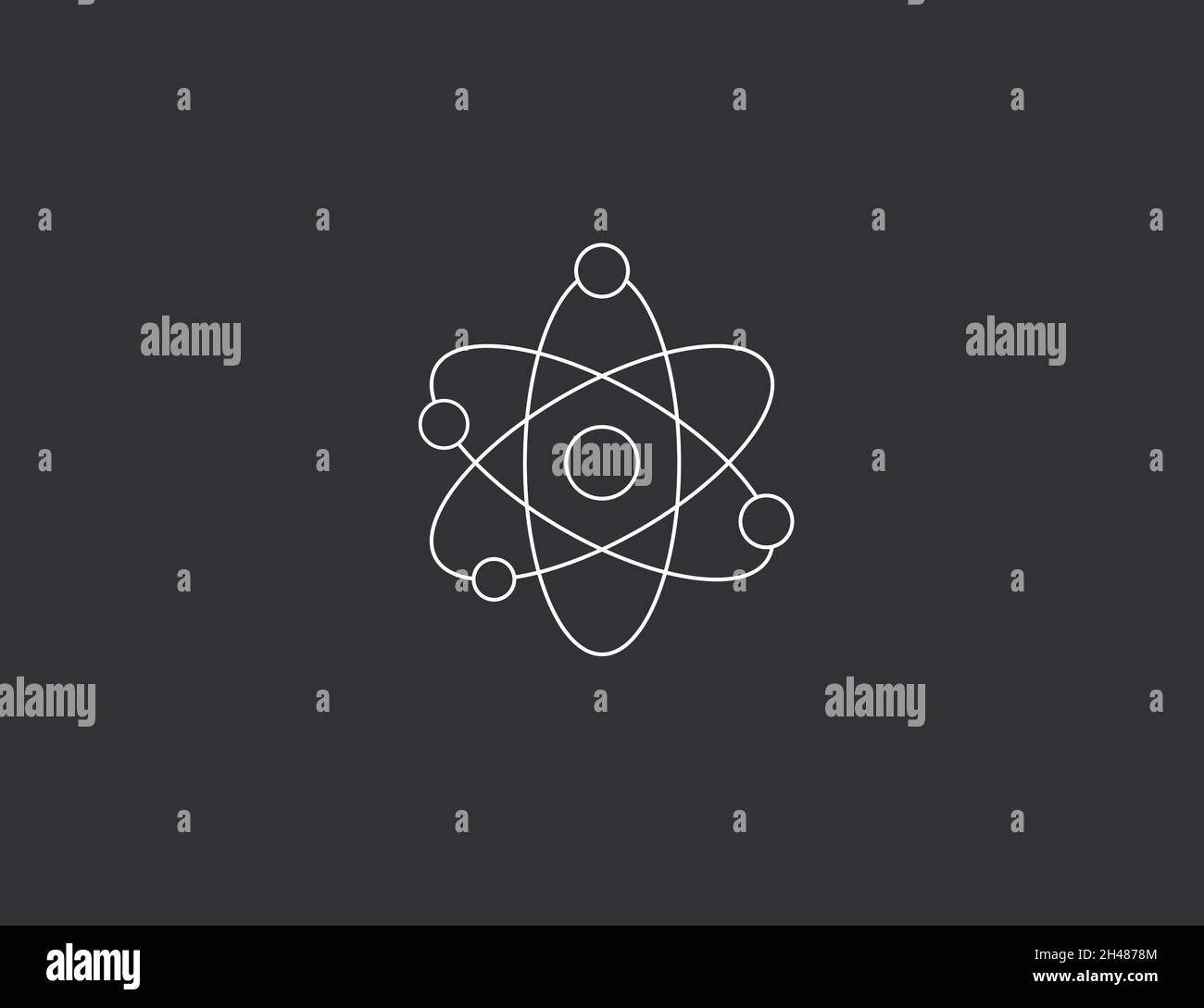Vector illustration. Flat design. Atom, science molecule nucleus icon ...
