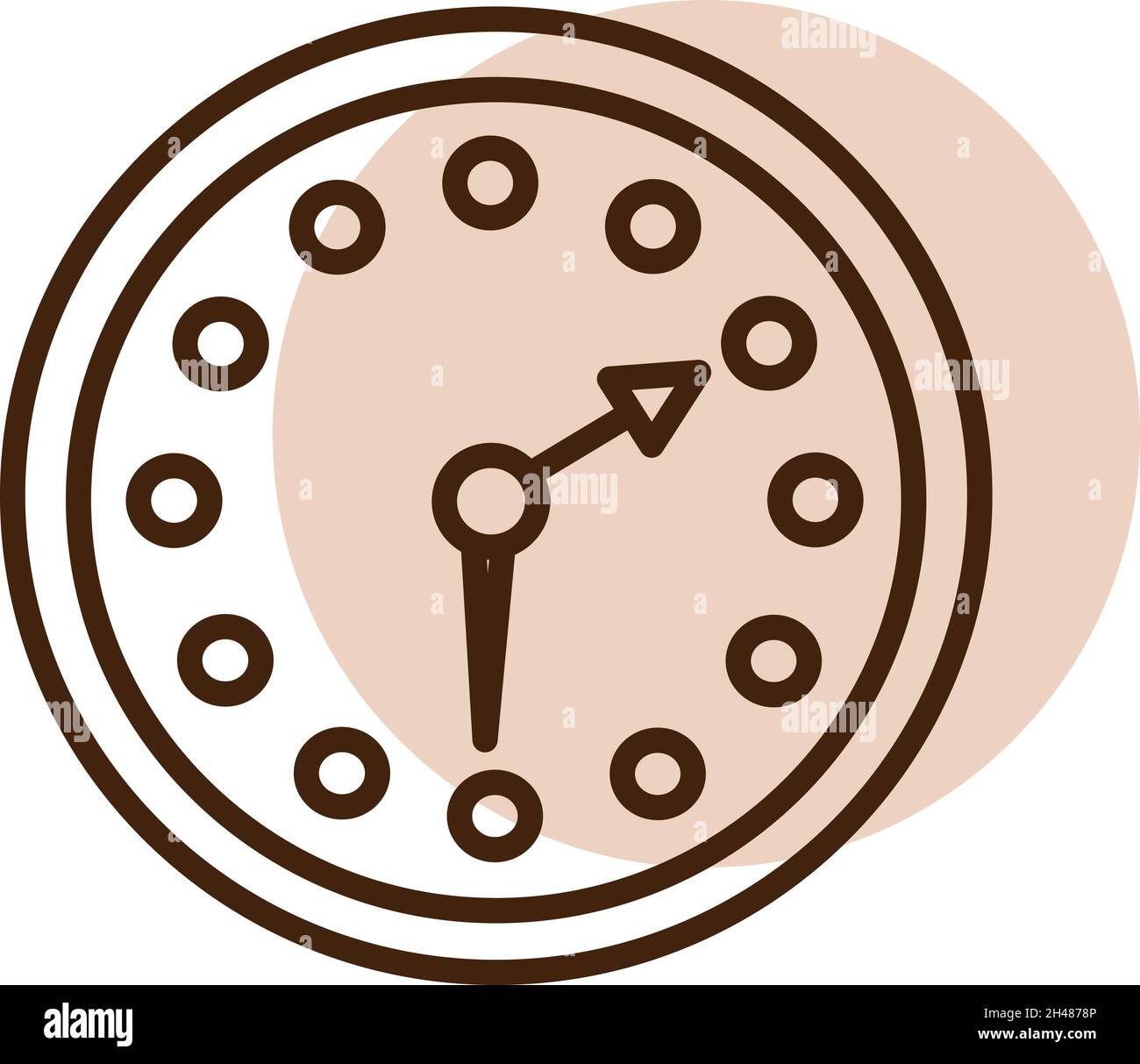 Round wall clock, illustration, vector, on a white background Stock ...