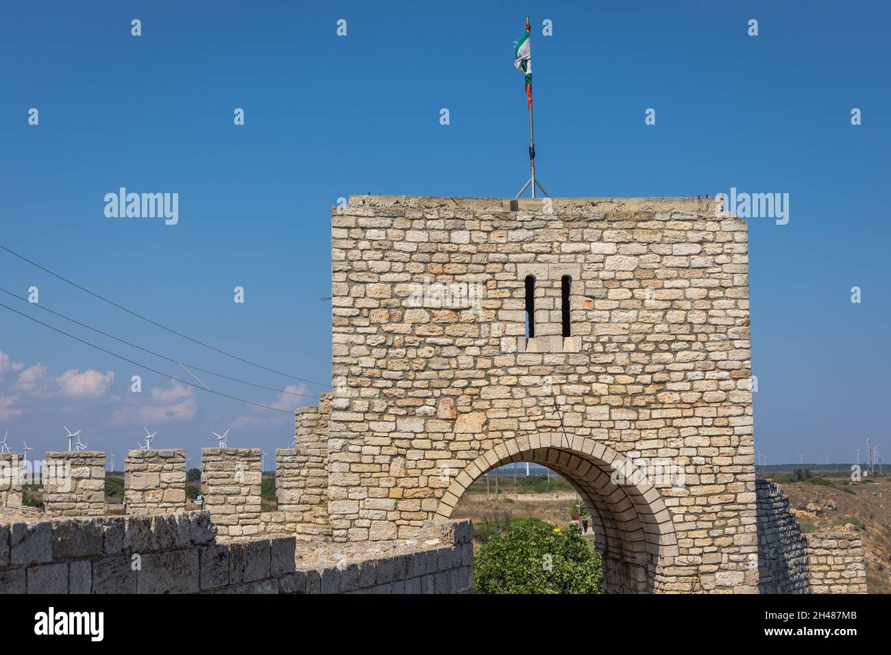 Fortress tower gate on Kaliakra Cape in Southern Dobruja region of the ...