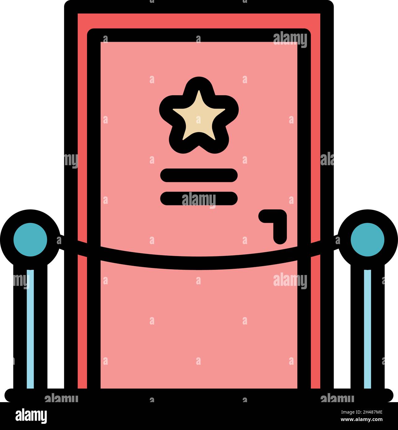 Actor dressing room door icon. Outline actor dressing room door vector ...