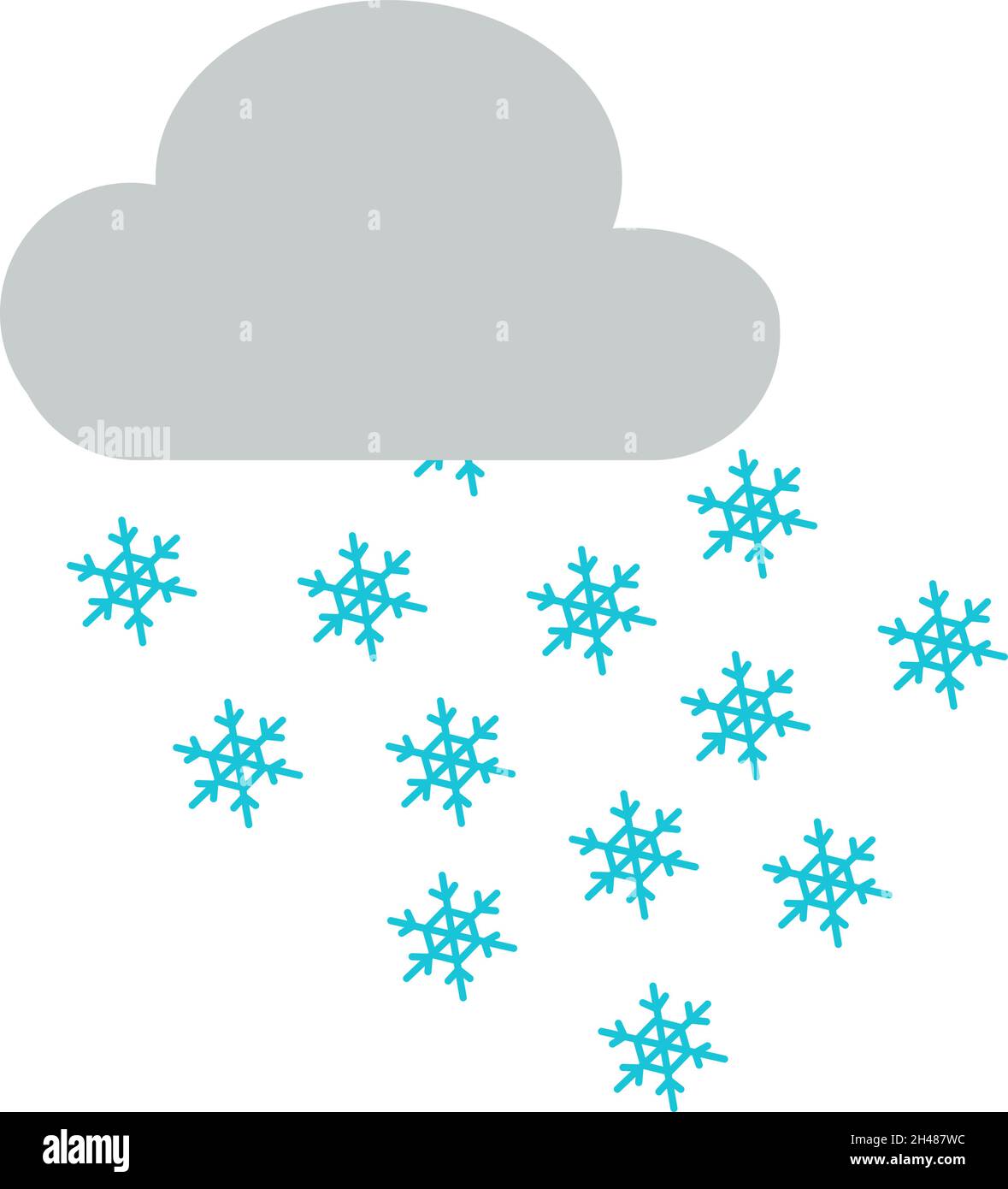 Cloud with big snowflakes, illustration, vector, on a white background ...