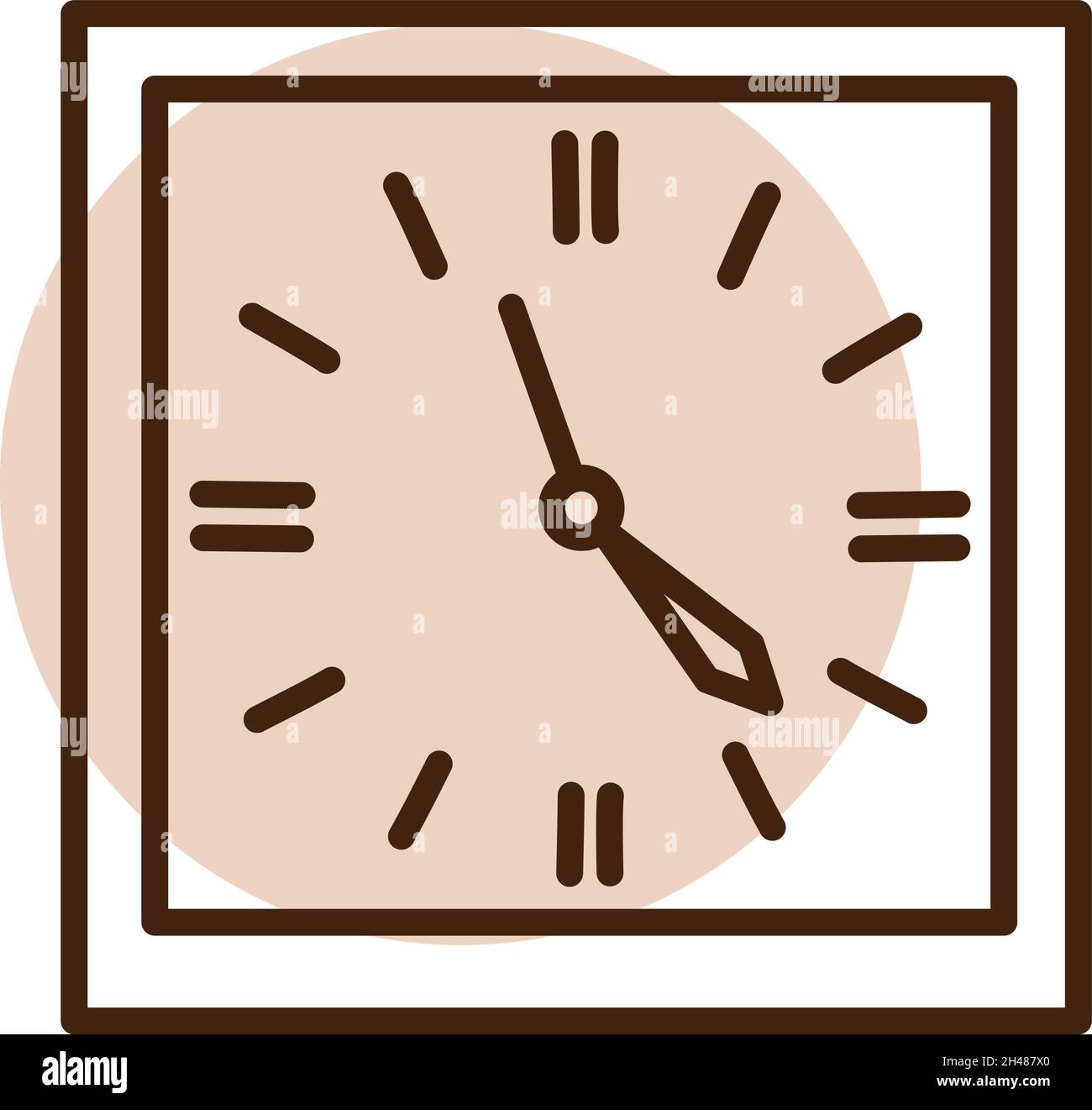 Square wall clock, illustration, vector, on a white background Stock ...