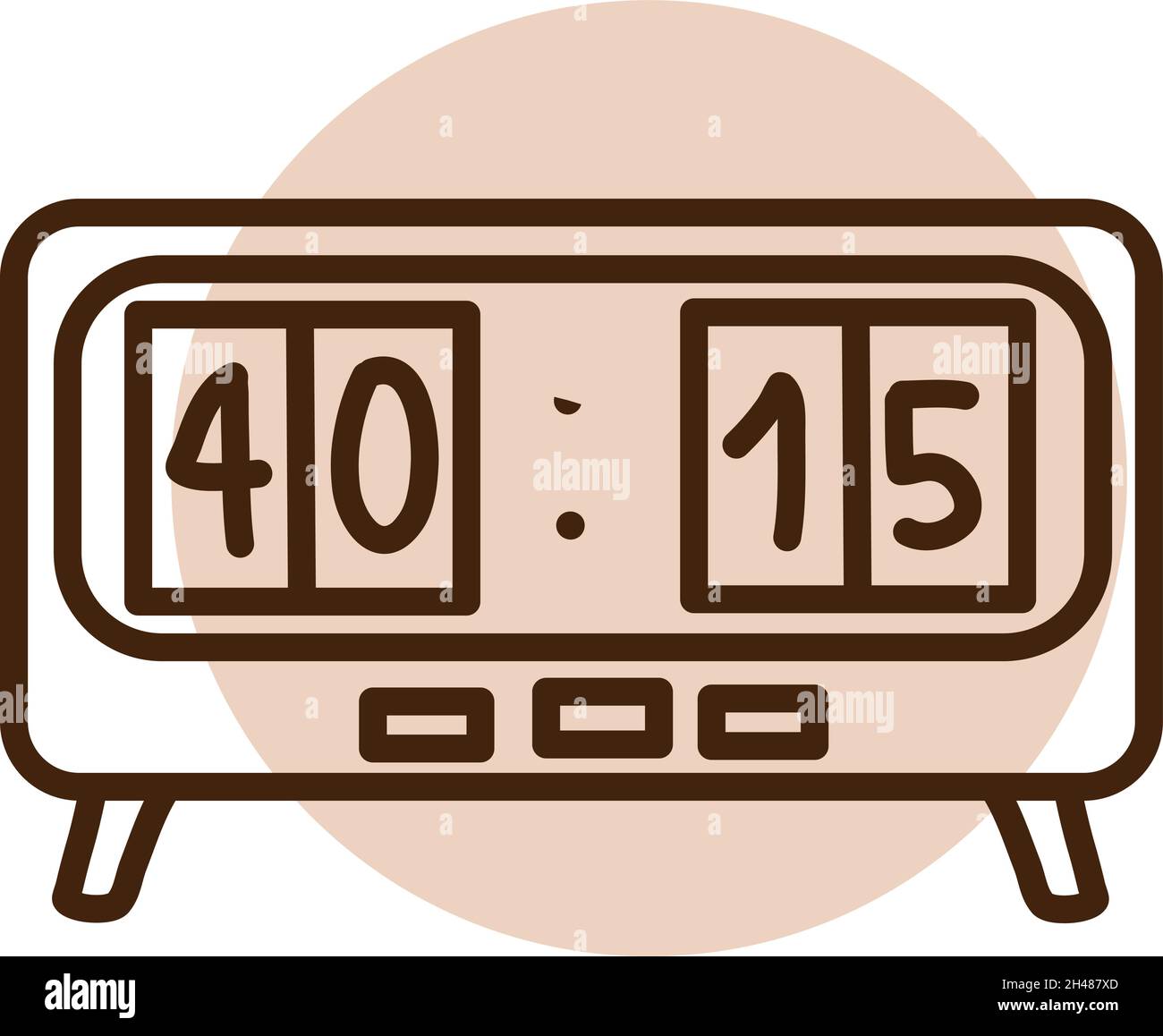 Table alarm clock, illustration, vector, on a white background Stock ...