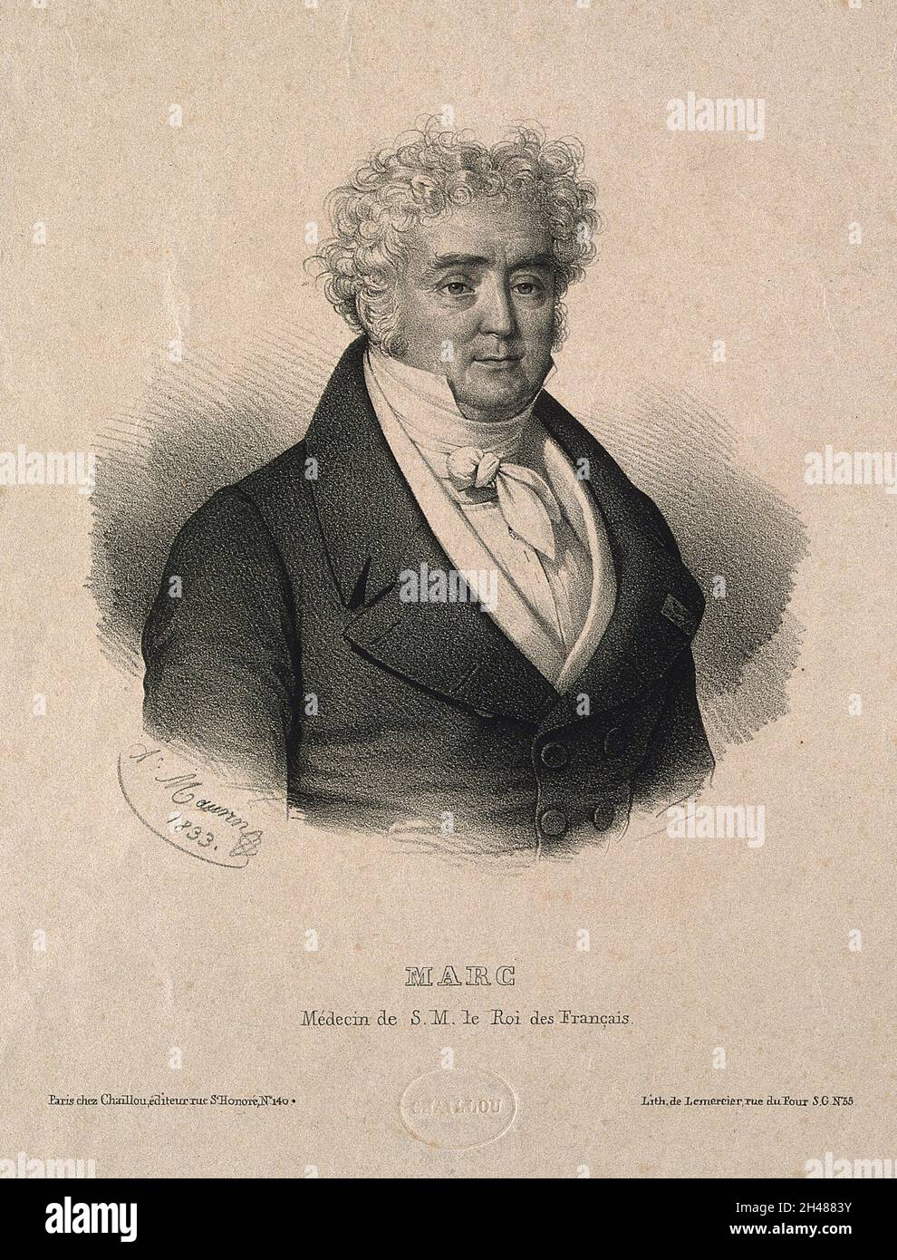 Charles Chrétien Henri Marc. Lithograph by A. Maurin, 1833 Stock Photo ...