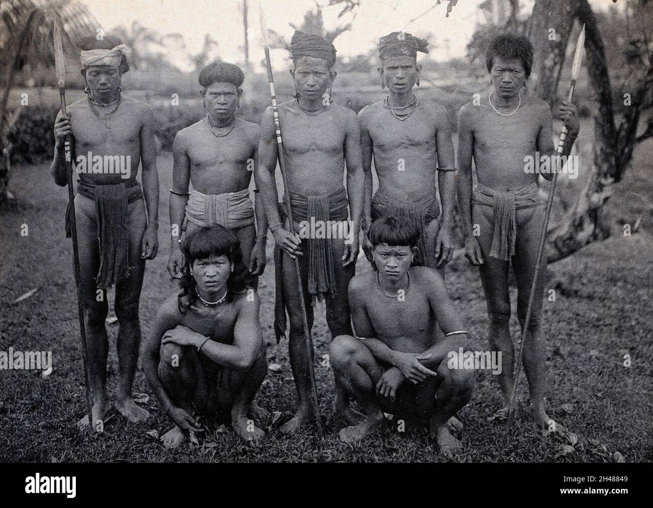 Sarawak: a group of native Kalabit men. Photograph Stock Photo - Alamy