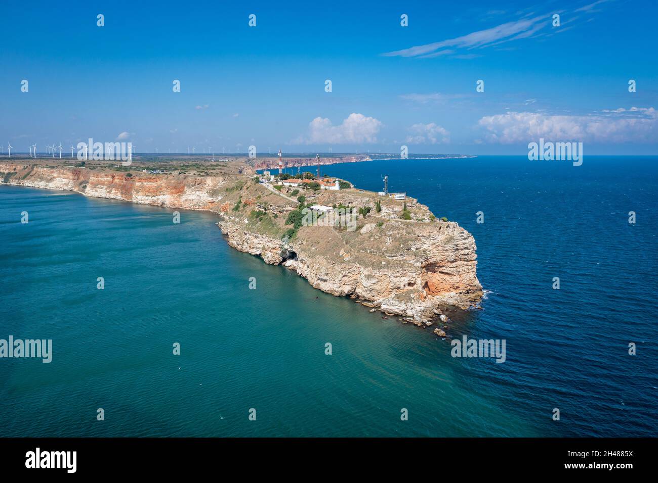 Aerial view of Kaliakra Cape in Southern Dobruja region of the northern ...