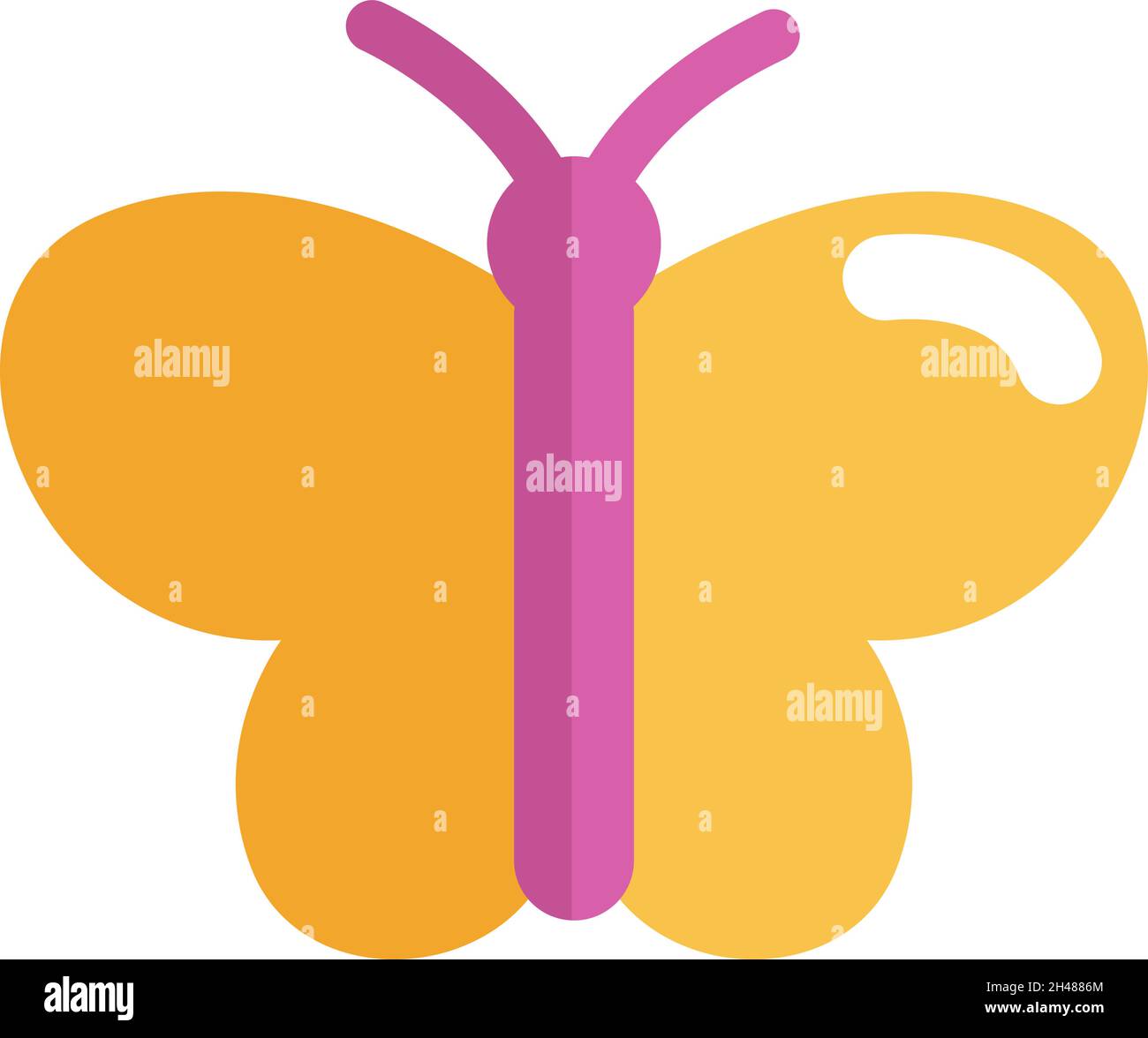 Yellow butterfly, illustration, vector, on a white background Stock ...