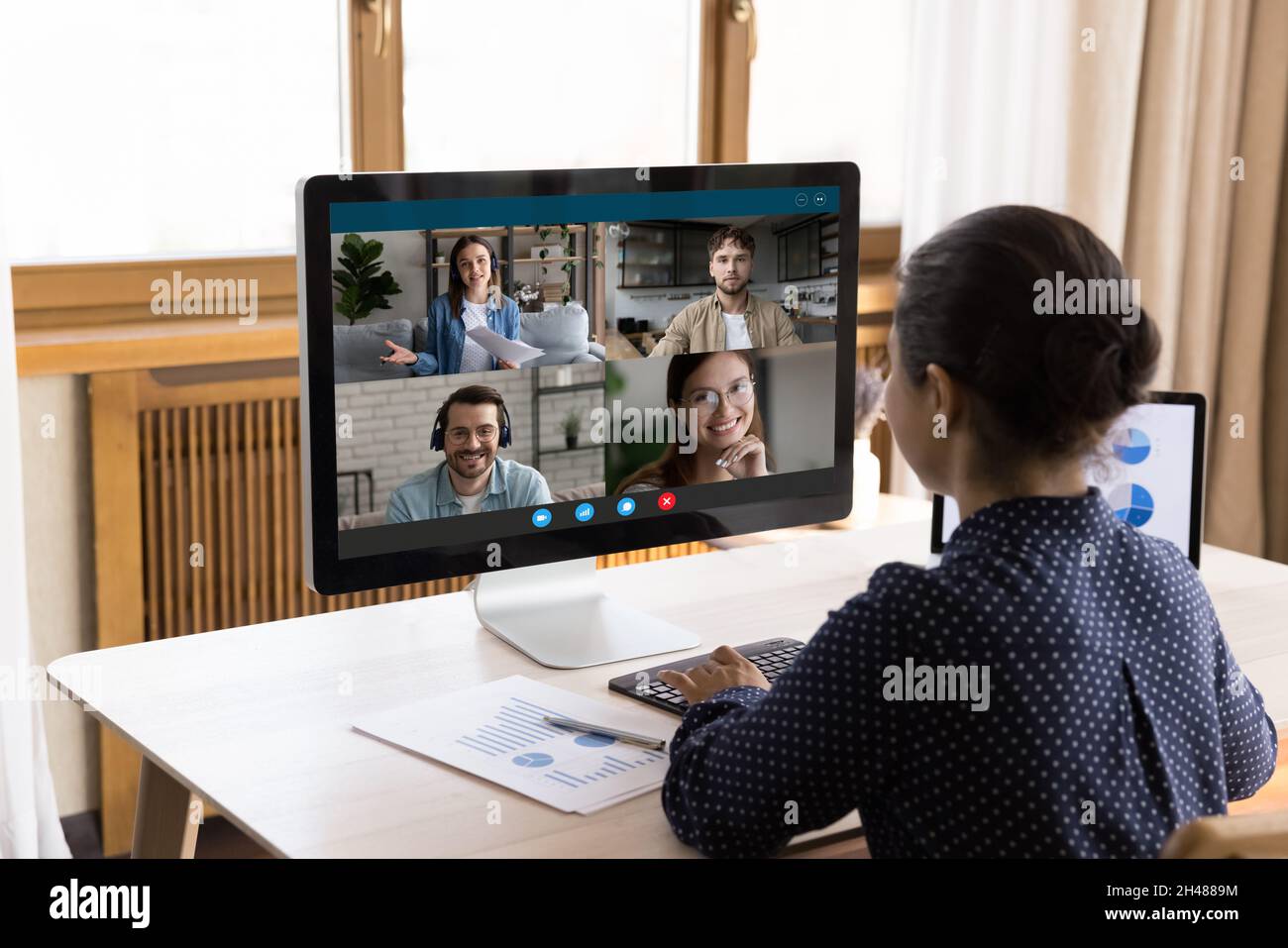 Video call group indian hi-res stock photography and images - Alamy