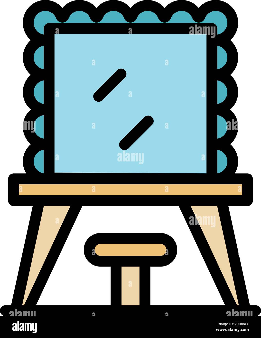 Mirror actor dressing room icon. Outline mirror actor dressing room ...