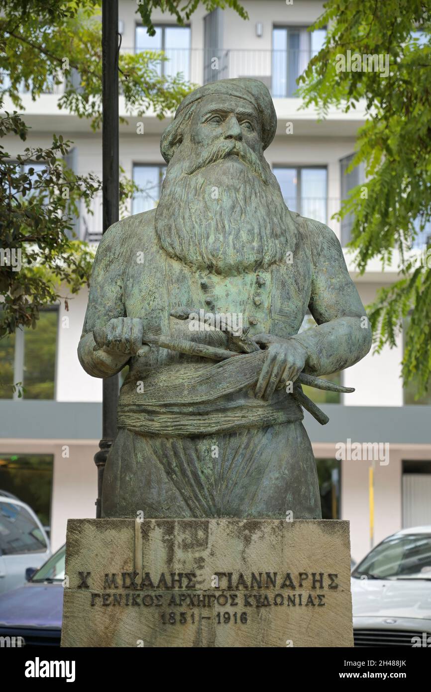Statue Freiheitskämpfer, Platz 1866, Chania, Kreta, Griechenland Stock ...