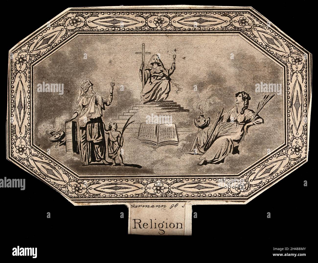 The three theological virtues: Faith enthroned in the middle; Charity ...