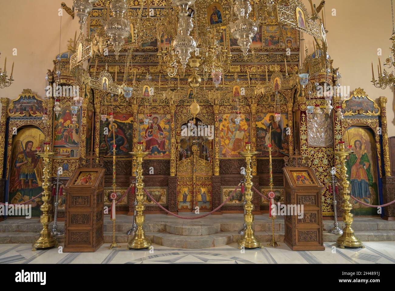 Altar, Klosterkirche, Agia Triada Kloster, Kreta, Griechenland Stock ...