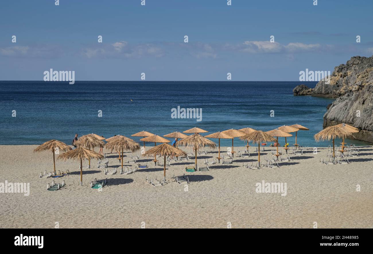 Sandstrand Skinaria Beach, Südküste, Kreta, Griechenland Stock Photo ...