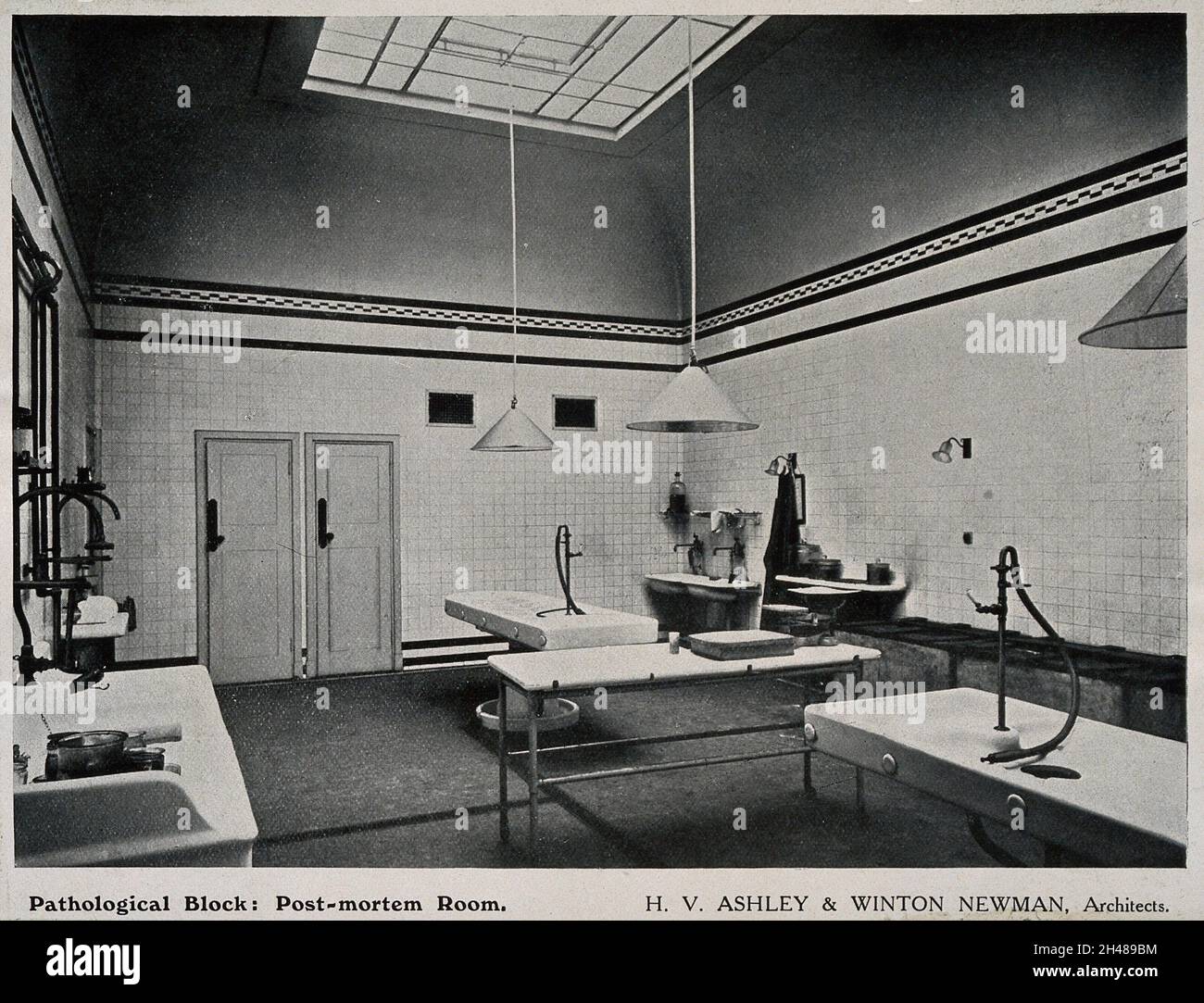 Royal Free Hospital, London: the interior of the post-mortem room in ...