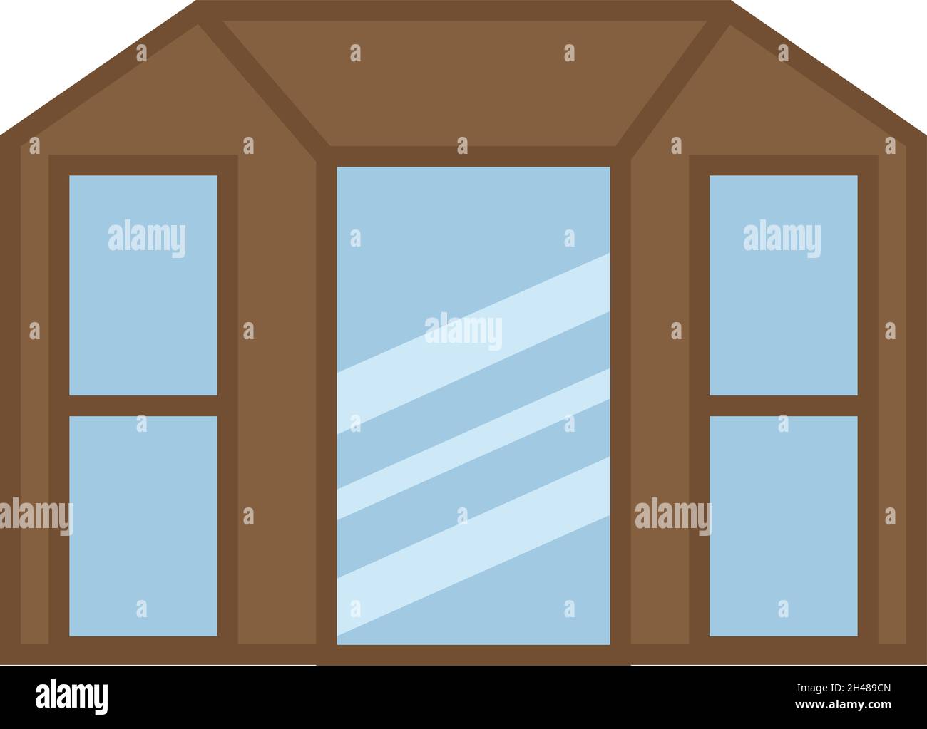 Wooden window, illustration, vector, on a white background Stock Vector ...