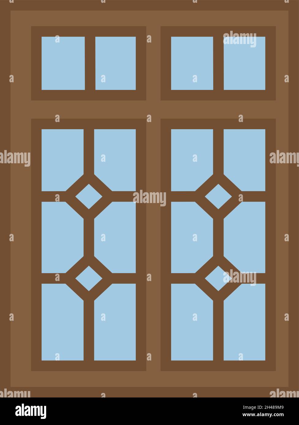 Two part window, illustration, vector, on a white background Stock ...