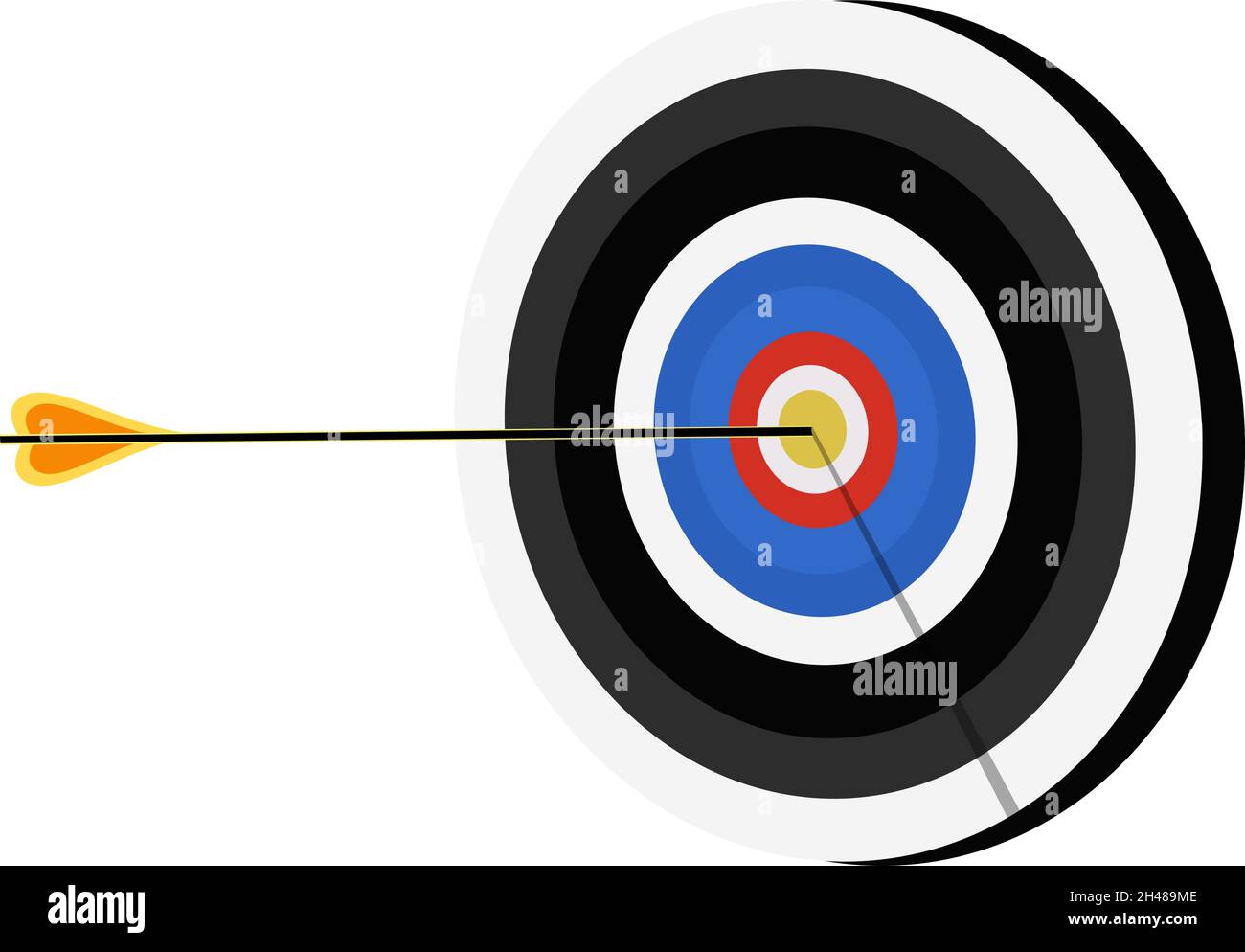 Archery target with bow, illustration, vector on a white background ...