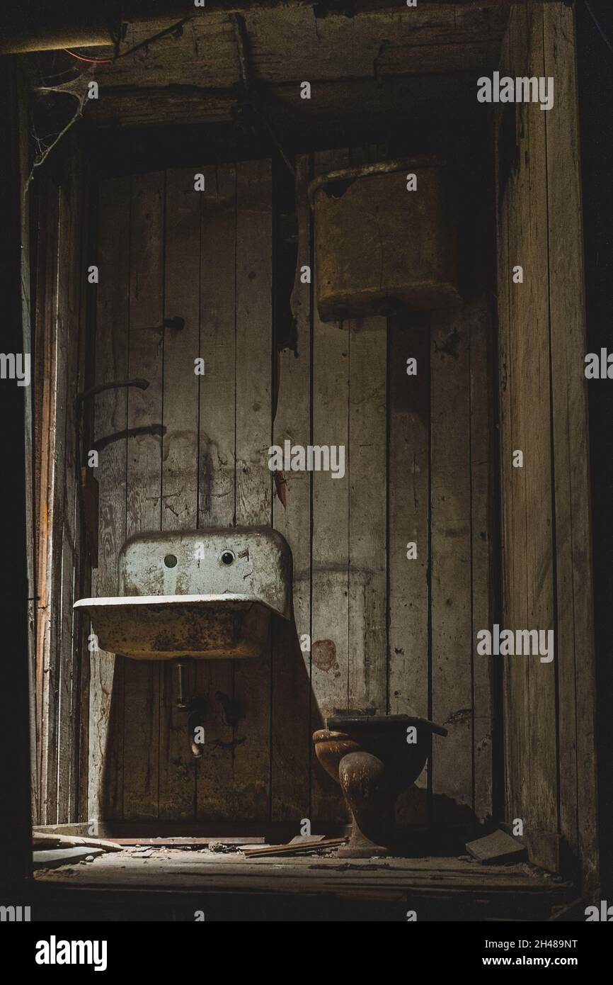 SEATTLE, UNITED STATES - Jun 11, 2011: A vertical shot of a bathroom in ...