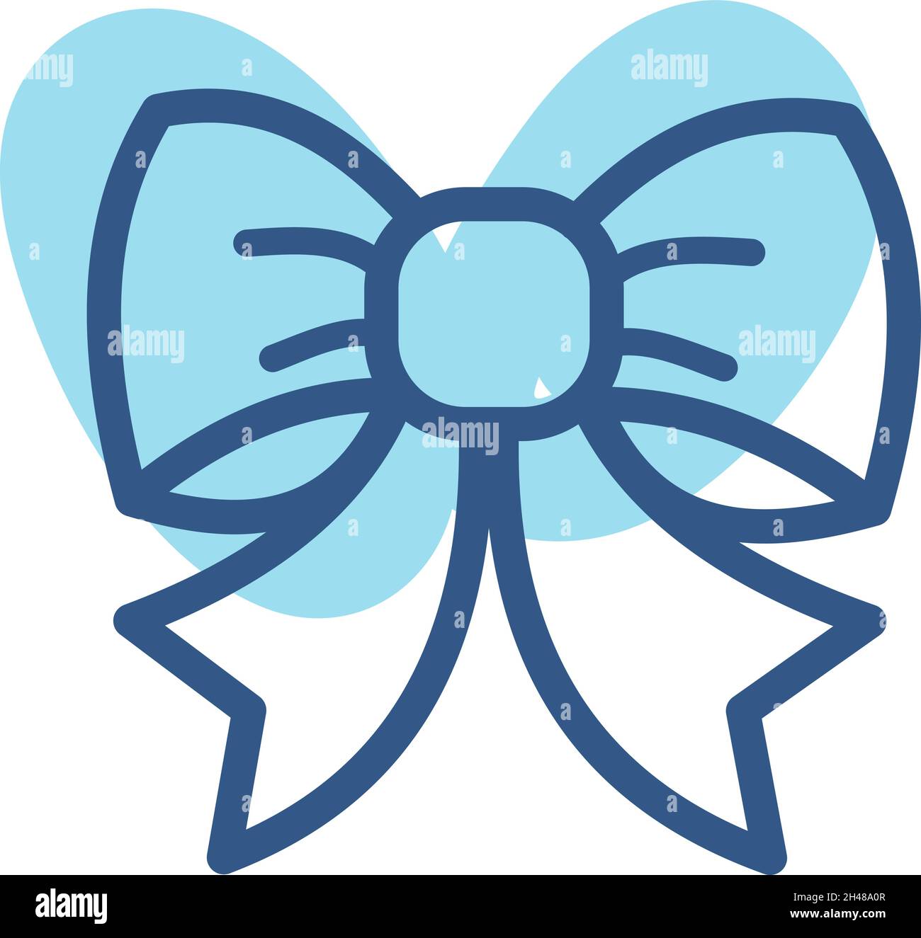 Blue bow, illustration, vector, on a white background Stock Vector ...