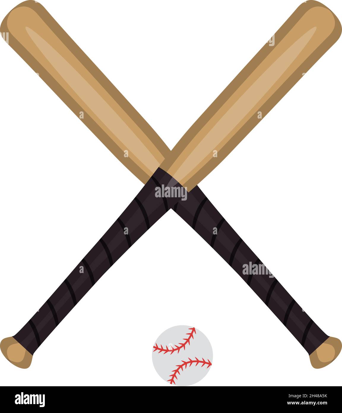 Baseball bats, illustration, vector on a white background Stock Vector ...