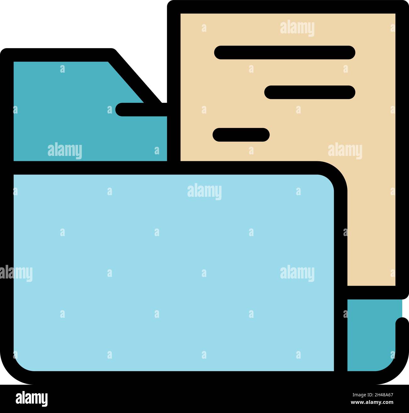 Paper folder icon. Outline paper folder vector icon color flat isolated ...