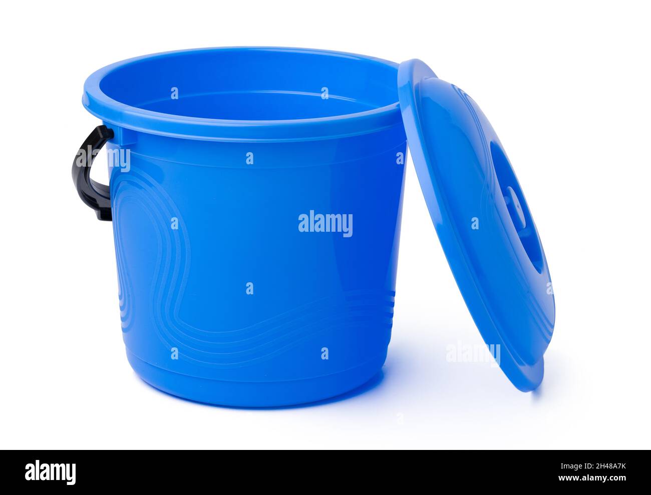 Single plastic bucket isolated on a white background Stock Photo - Alamy