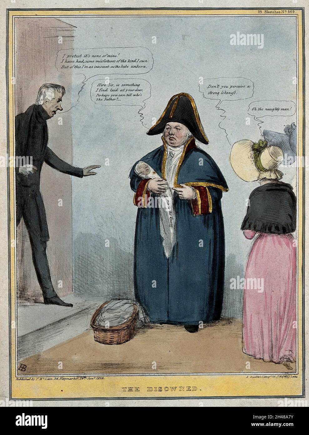 Dressed as a parish beadle John Bull carries a bundle inscribed "letter ...