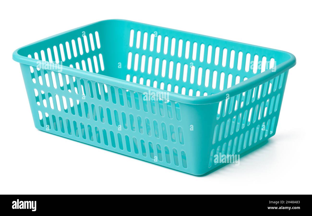 Plastic empty basket isolated on white background Stock Photo - Alamy