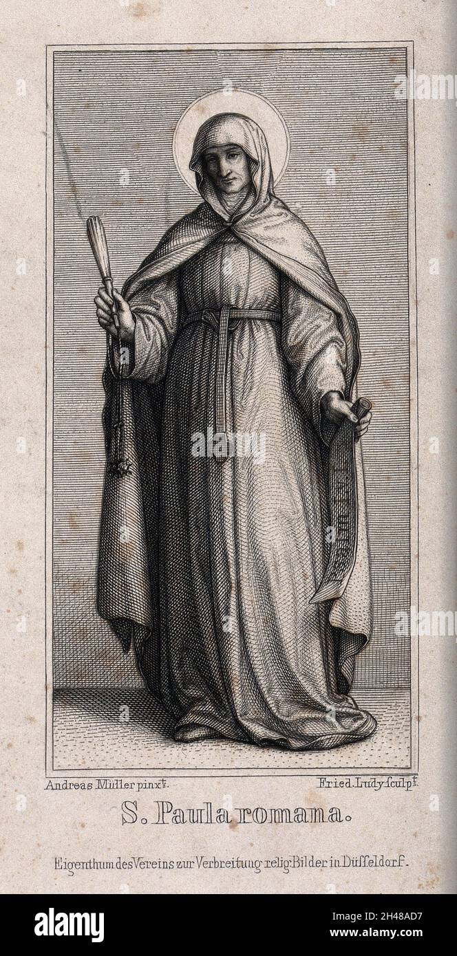 Saint Paula. Engraving by F. Ludy after A. Müller Stock Photo - Alamy