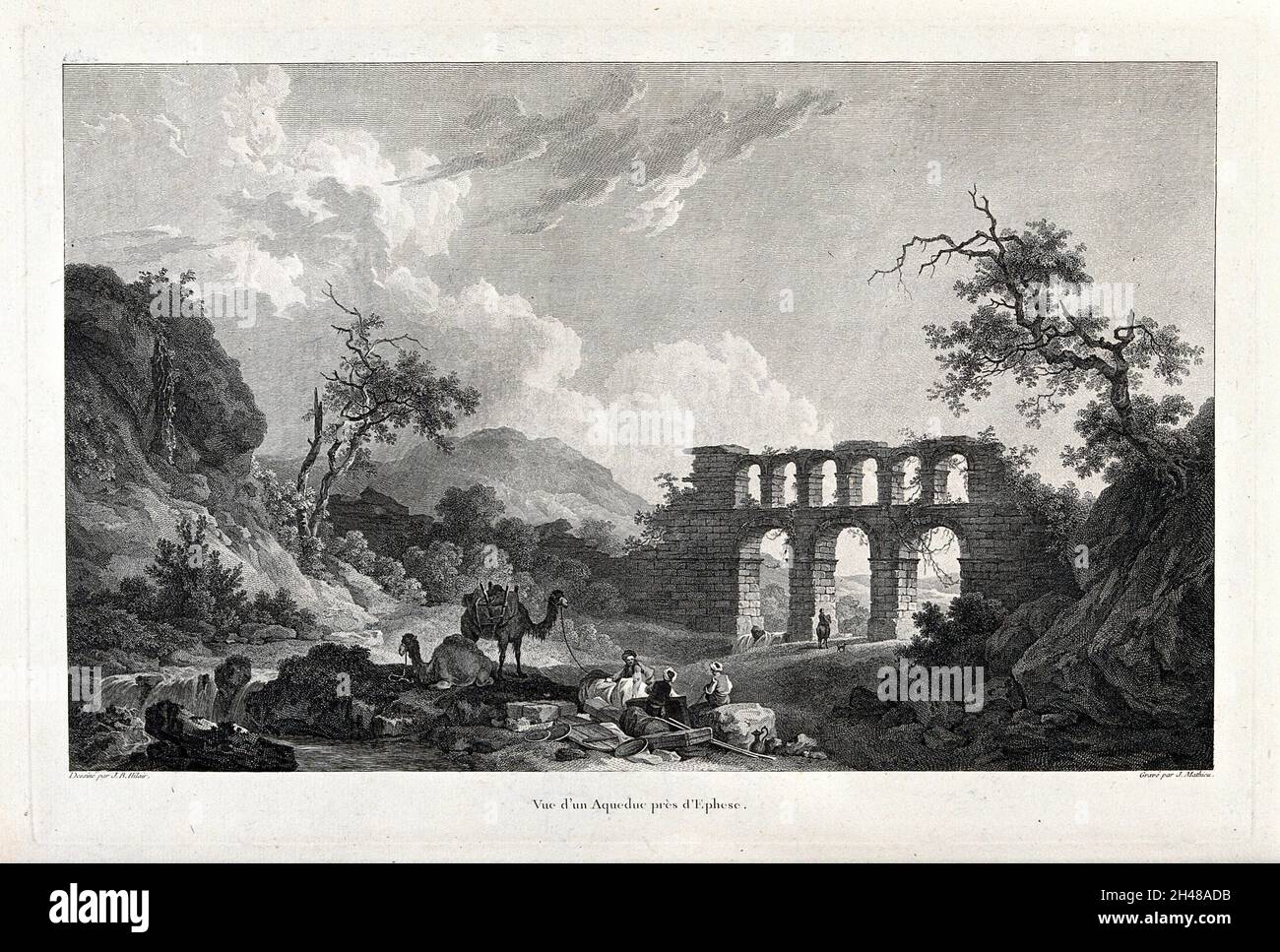 An aqueduct near Ephesus. Engraving by J. Mathieu after J.R. Hilair ...