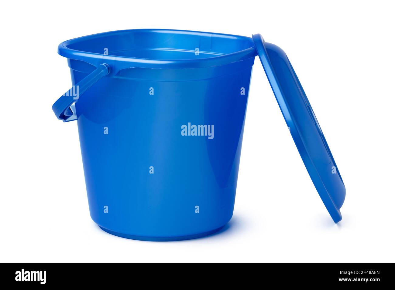Single plastic bucket isolated on a white background Stock Photo - Alamy
