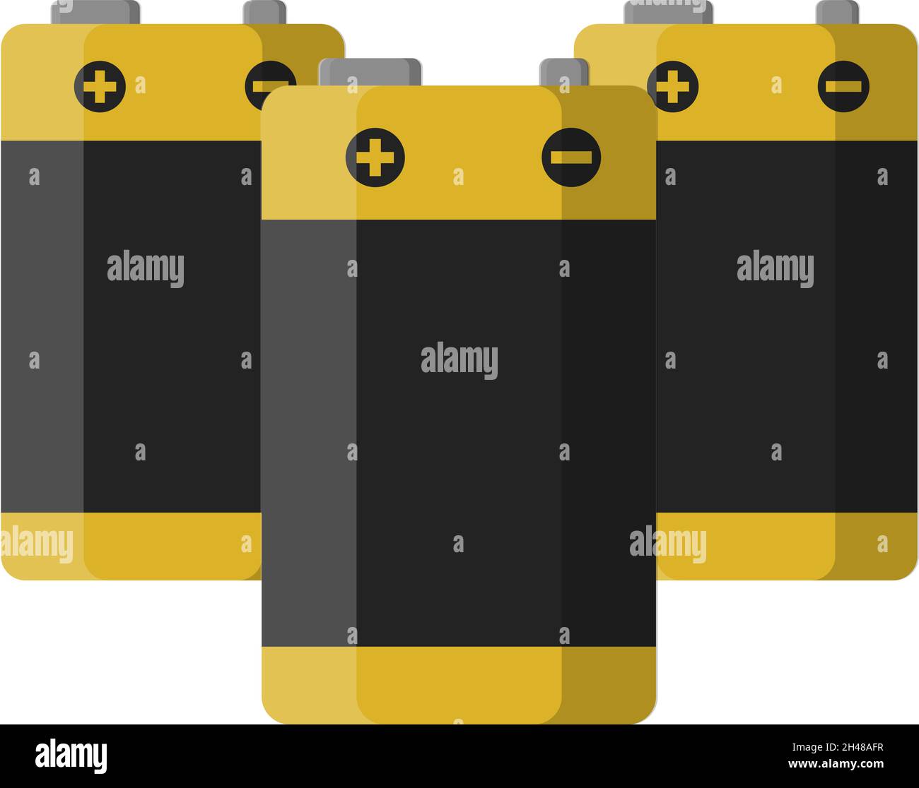 Batteries, illustration, vector on a white background Stock Vector ...