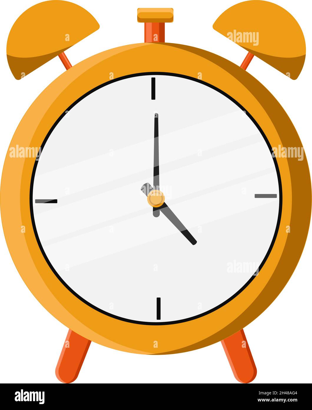Orange alarm clock, illustration, vector on a white background Stock ...