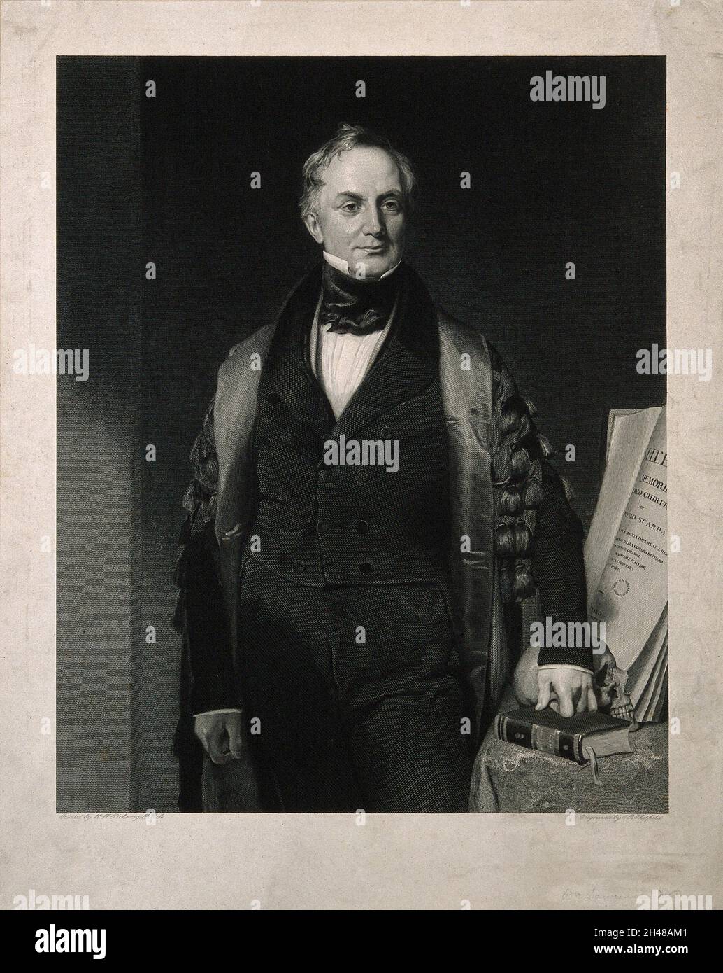 Sir William Lawrence. Line engraving by E. R. Whitfield, 1842, after H ...