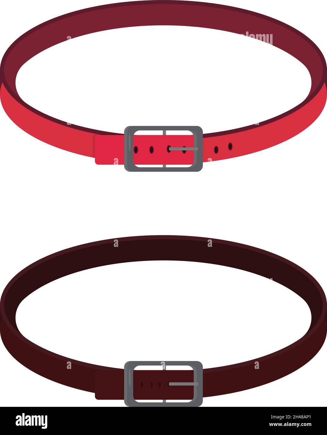 Set leather belt isolated Stock Vector Images - Alamy