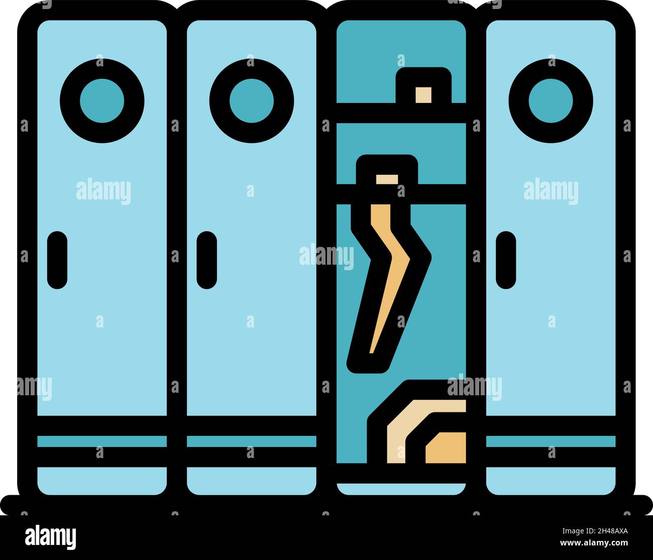 Sport dressing room icon. Outline sport dressing room vector icon color ...