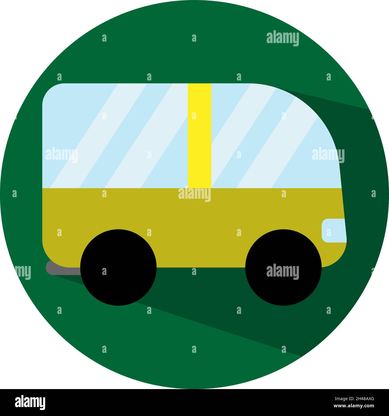 Yellow microbus, illustration, vector, on a white background Stock ...