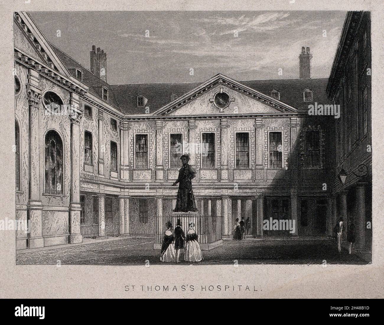 Old St. Thomas's Hospital, Southwark: inside the first courtyard ...