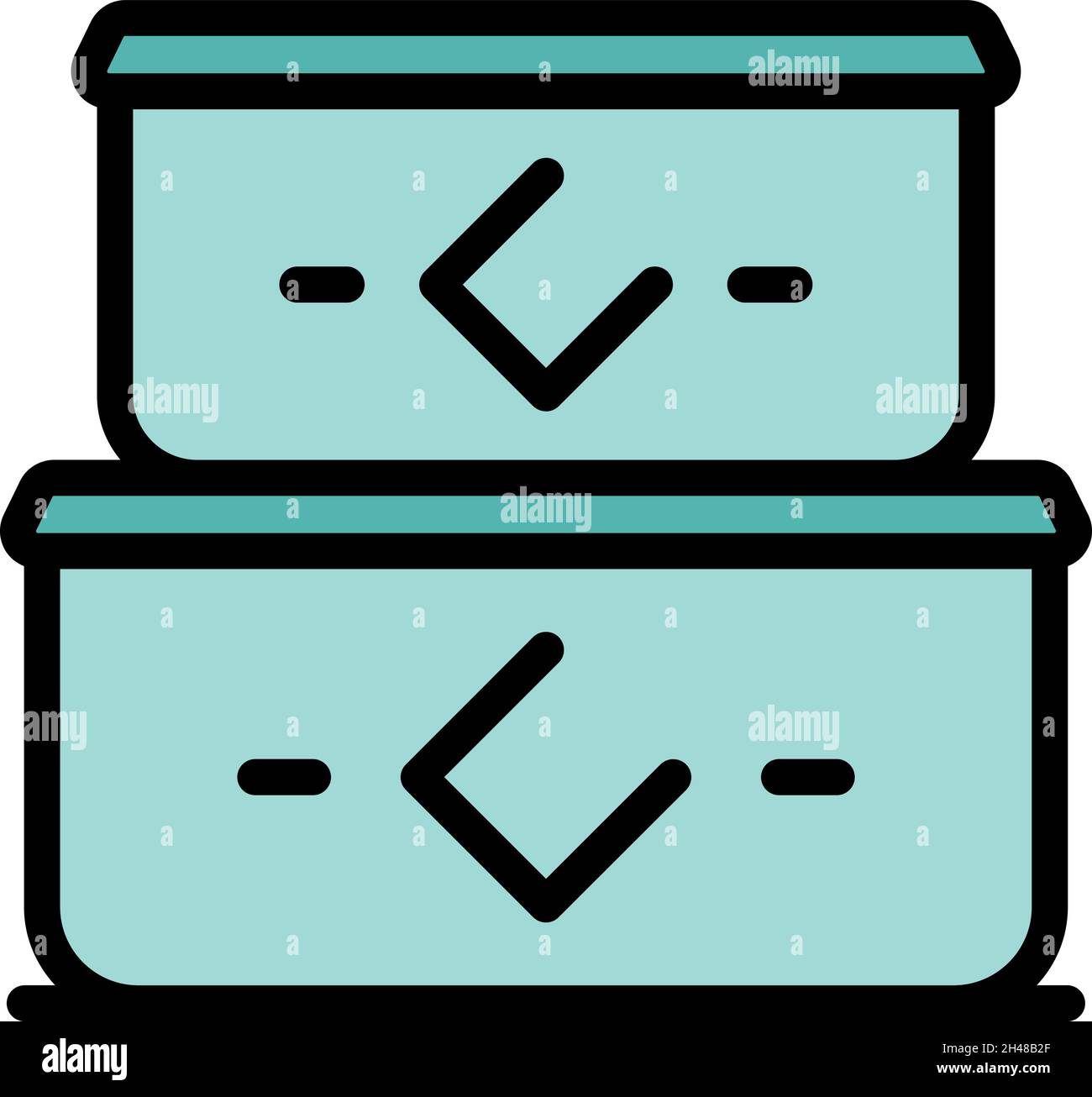 Plastic containers icon. Outline plastic containers vector icon color ...