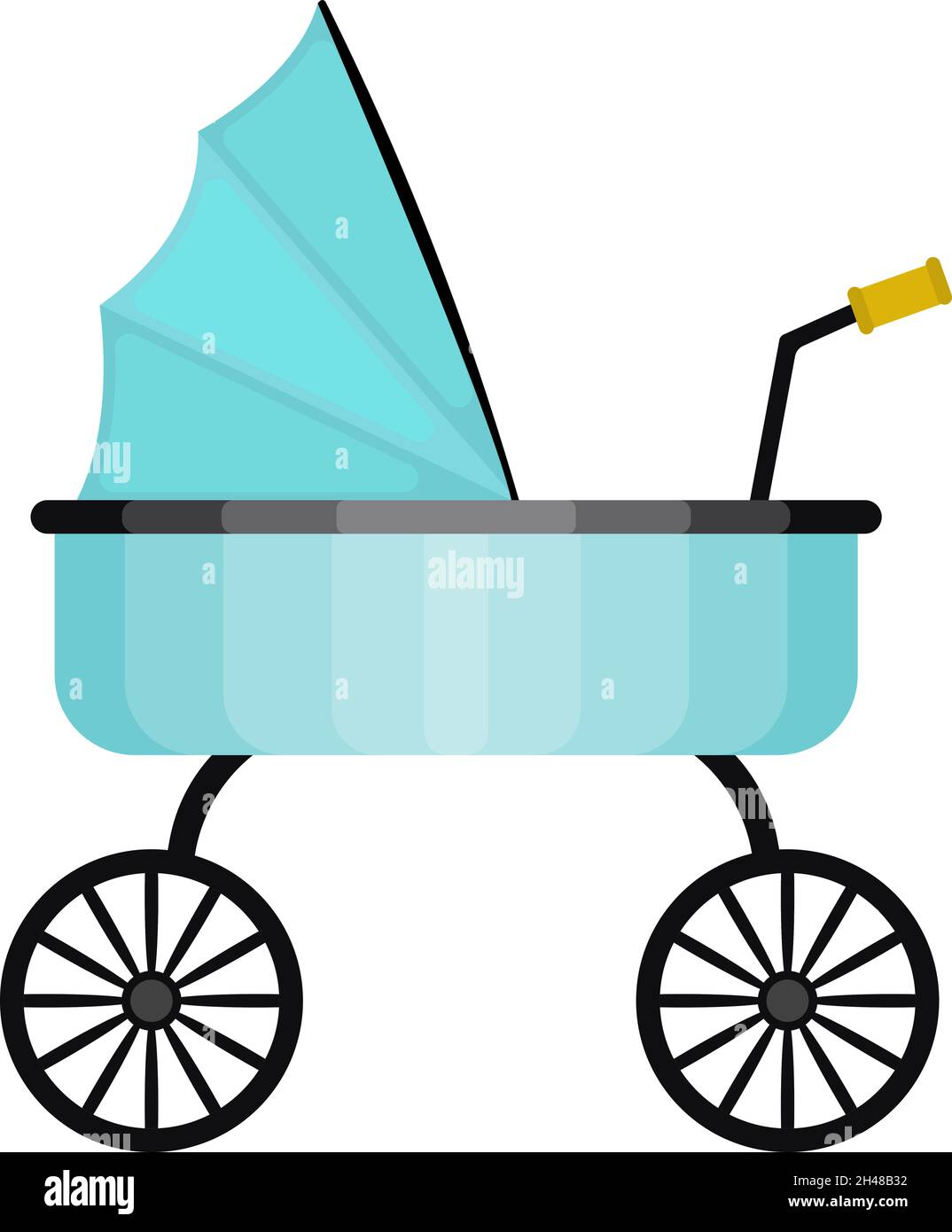 Baby trolley, illustration, vector on a white background Stock Vector ...
