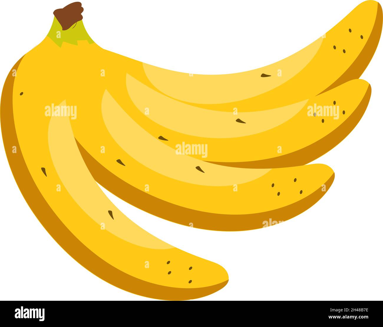 Yellow banana, illustration, vector on a white background Stock Vector ...
