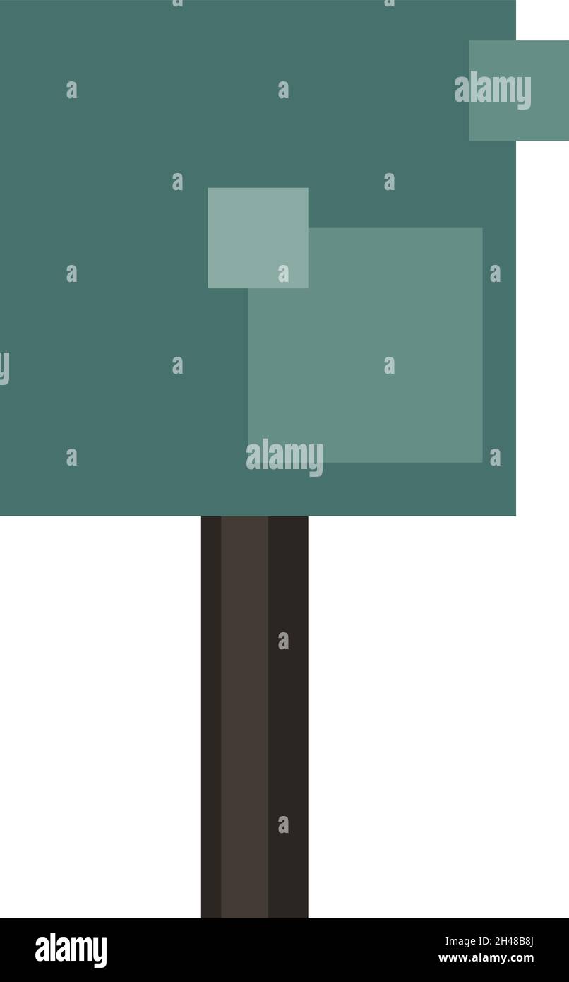 Green square tree, illustration, vector, on a white background Stock ...