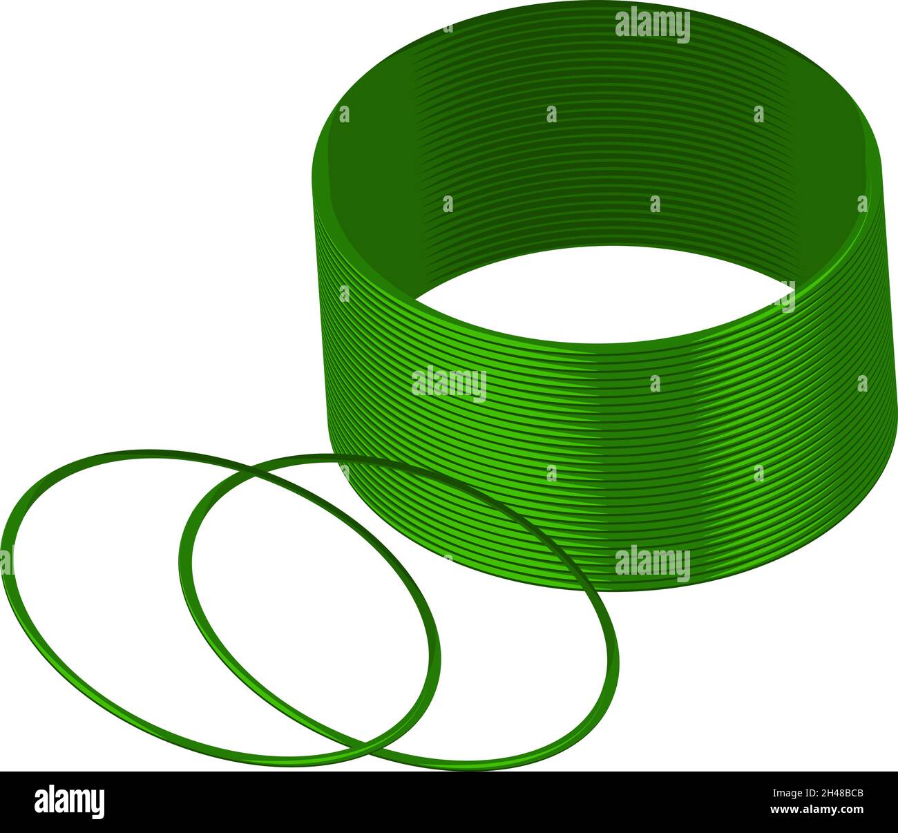 Green bangles, illustration, vector on a white background Stock Vector ...