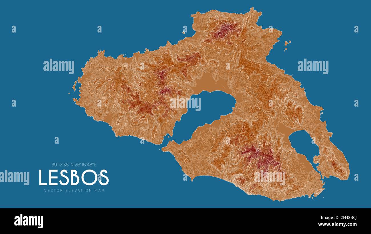 Lesbos map hi-res stock photography and images - Alamy