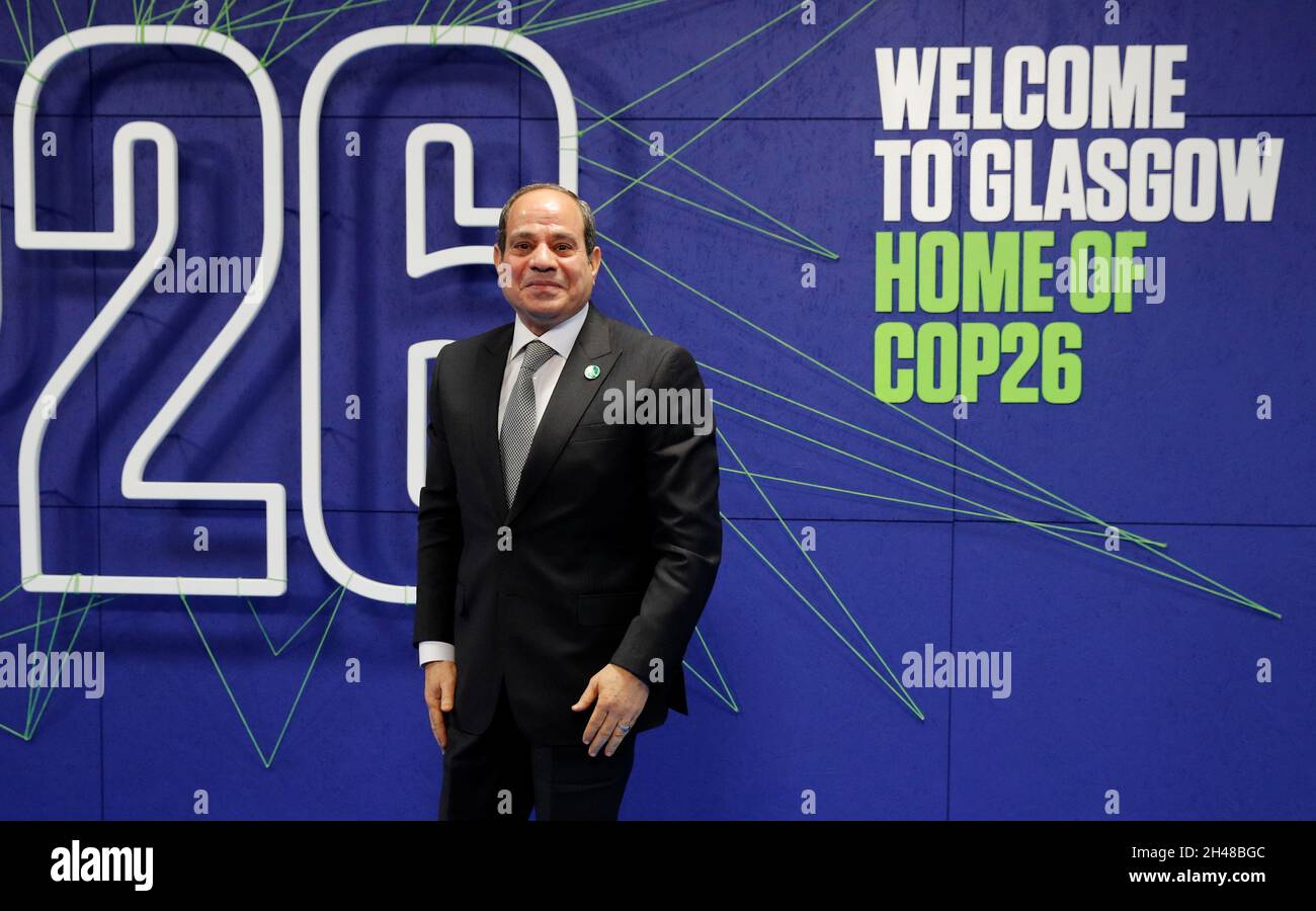 Egypt's President Abdel Fattah al-Sisi arrives for the Cop26 summit at ...