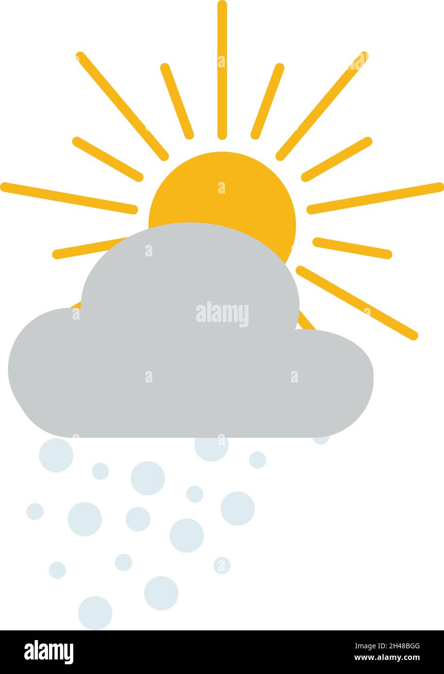 Sun with snow, illustration, vector, on a white background Stock Vector ...